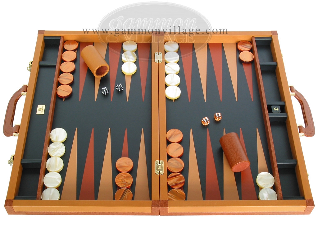 Zaza & Sacci® Leather Backgammon Set - Model ZS-888 - Large - Brown ... Zaza & Sacci® Leather Backgammon Set - Model ZS-888 - Large - Brown ...